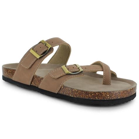 Aloha Island Shoes Aloha Island Nwob Sofi Taupe Comfort Slide Copper Buckle Straps Sandal