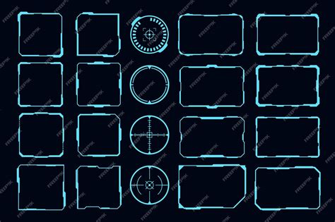 Premium Vector Vector Set Hud Frame Technology Futuristic Interface Element