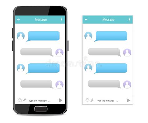 text message boxes on smartphone screen empty text bubbles stock vector