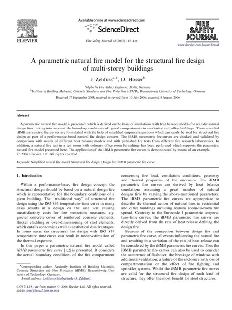 A Parametric Natural Fire Model For The Structural Fire Design Of Multi