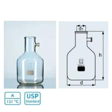 DURAN Filtering Flask With Side Arm Socket Bottle Shape PolyScientific