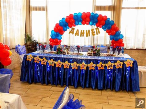 Украса за детски рожден ден в червено и синьо Birthday Cake Desserts Celebration Design