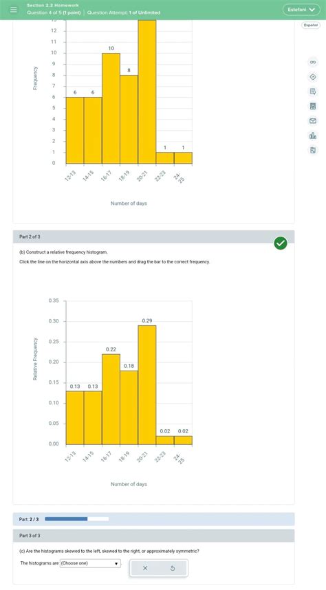 Solved A Construct A Frequency Histogram Click The Line Chegg