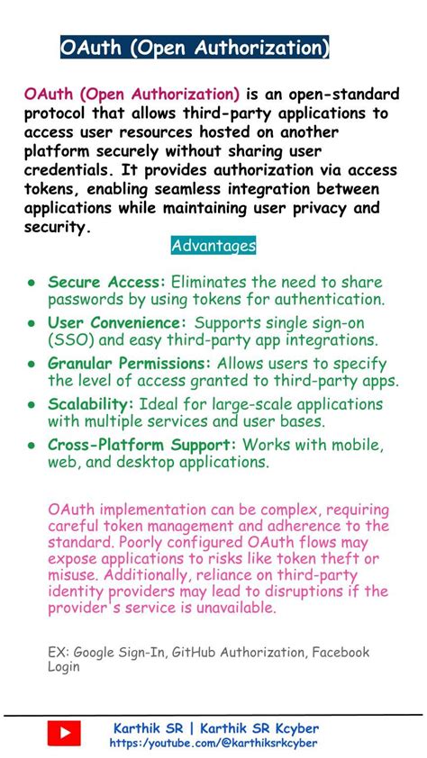 Oauth Open Authorization Info Bytes Security Identity Karthik