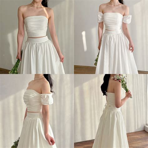 페어립트 대여 조이 타프타 투피스 실크 드레스 셀프웨딩 스냅촬영 피로연 2부 드레스 위시버킷