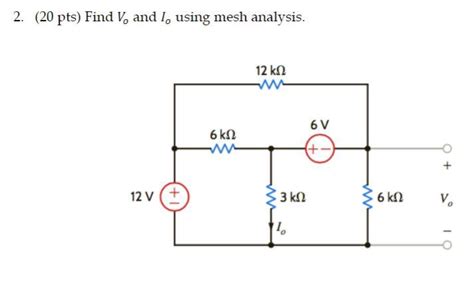 Solved 2 20 Pts Find Vo And Io Using Mesh Analysis