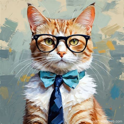 A Cat Wearing Glasses Telling A Story To A Rapt Audience Of Other Cats