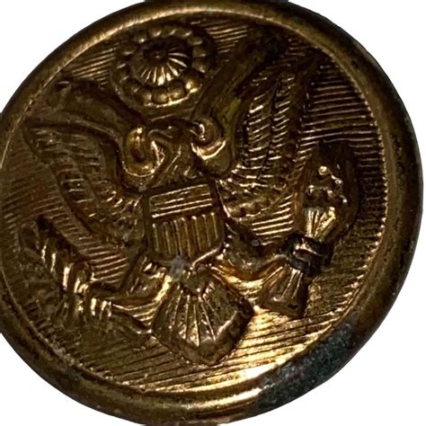Us Army Brass Uniform Buttons Metal Shank Vintage Military Coat Cape