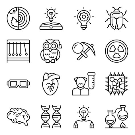 Premium Vector Pack Of Science And Lab Apparatus Line Icons