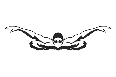 Swimming Man Icon Professional Swimmer Symbol Pool Logo
