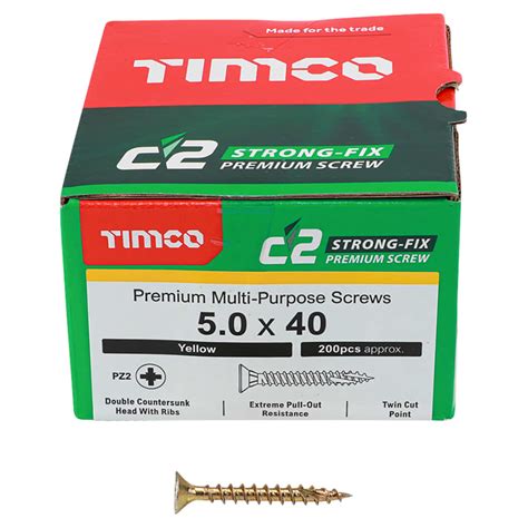 Timco C2 Strong Fix Pozi Double Countersunk Wood Screws 50 X 40mm