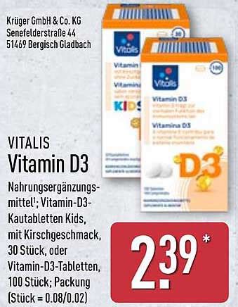 Vitalis Vitamin D3 Nahrungs Ergänzungsmittel Angebot Bei Aldi Nord