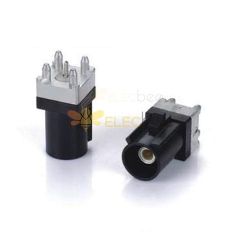 Fakra Connector A Black Male Straight Pcb Mount For Gps Telematics