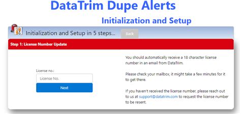 Datatrim Dupe Alerts Initialization And Setup Datatrim Your Data