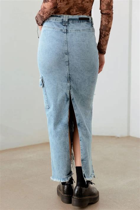 Wholesale Denim Rhinestone Cotton Asymmetrical High Waist Mini Skirt 1
