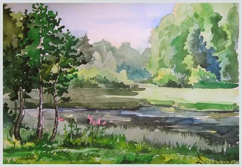 Как нарисовать лето акварелью поэтапно для начинающих