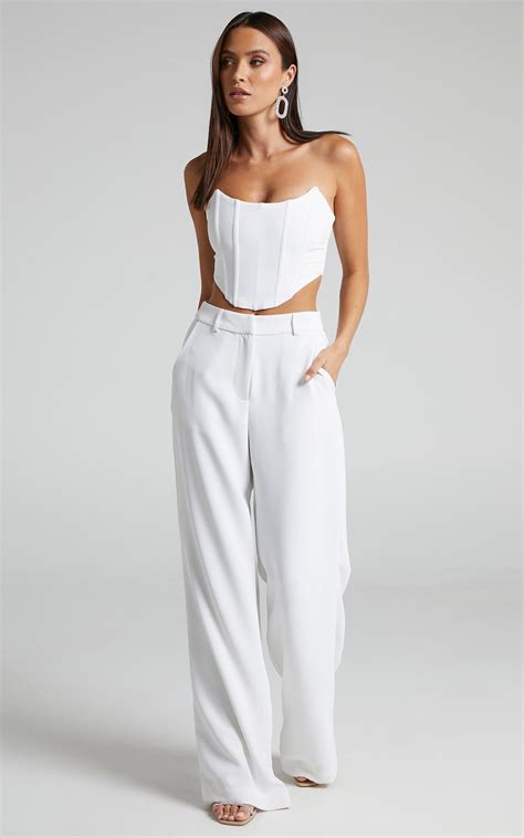 Katirina Top Strapless Corset Bustier Top In White In 2024 White