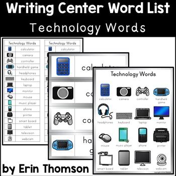 Writing Center Word List ~ Technology Words Tpt