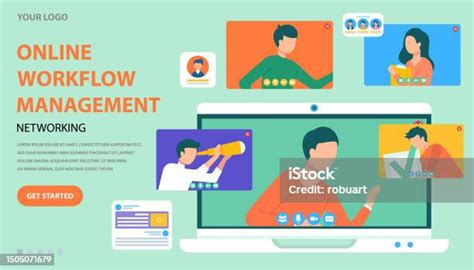 온라인 워크플로 관리 비즈니스 성장을 위한 서비스 새로운 접근 방식 개발 소프트웨어 개발 고객에 대한 스톡 벡터 아트 및 기타 이미지 Istock