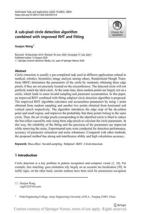 A Sub Pixel Circle Detection Algorithm Combined With Improved Rht And
