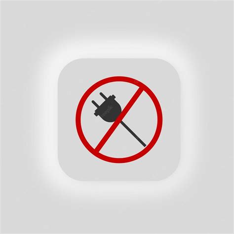 전기 플러그 아이콘 없음 소켓 그림 기호 기호 정지 에너지 케이블 벡터를 연결하지 마십시오 프리미엄 벡터