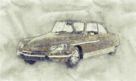 Citroen Ds 1 Executive Car 1955 Automotive Art Car Posters