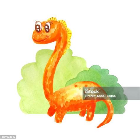 Dinosaurus Leher Panjang Oranye Di Dekat Semaksemak Terisolasi Dengan ...