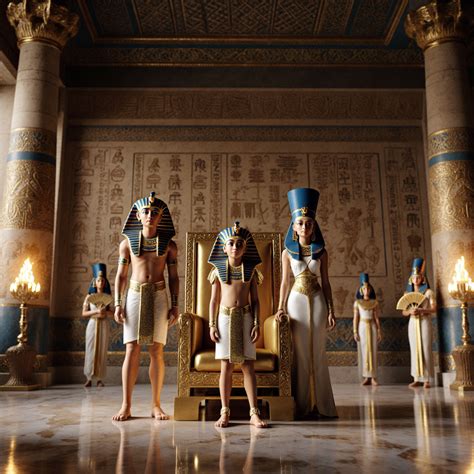 Ultra Realistic Cinematic Render Of Young Pharaoh Tutankhamun In A