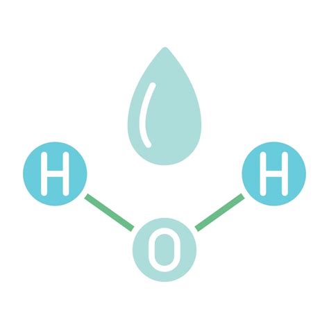 Icône De La Ligne De La Molécule Deau H2o Chimie Science Hydratation