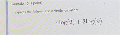 solved question 6 1 ﻿point express the following as a