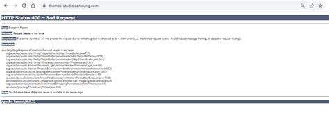 status 400 bad request galaxy themes samsung developer forums