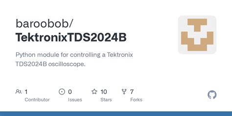 GitHub Baroobob TektronixTDS2024B Python Module For Controlling A Tektronix TDS2024B