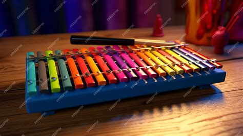 Premium Ai Image Tuned Xylophone With Colorful Keys