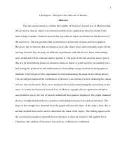 Lab Report Newton S Second Law Of Motion Docx Lab Report Newton S Second Law Of Motion