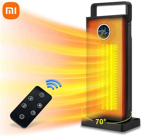 실내용 Xiaomi 공간 히터 온도 조절 장치가 있는 넓은 공간용 1500w 전기 휴대용 세라믹 타워 히터 리모컨이 있는 고속 가열 진동 히터 12시간 타이머 침실