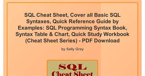 Ebook Sql Cheat Sheet Cover All Basic Sql Syntaxes Quick Reference