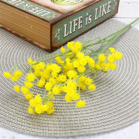 Dekoratif Çiçek 4 Dallı Yapay Cipso Sarı 120cm Cipso Çiçek