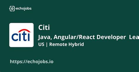 Citi Is Hiring Java Angularreact Developer Lead Analyst C13