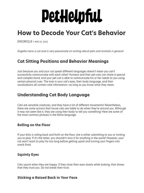 Cat Behaviour Pdf