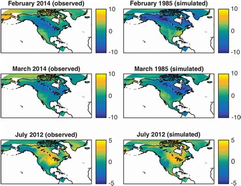 Examples Of The Observed And Simulated Monthly Mean Surface Air