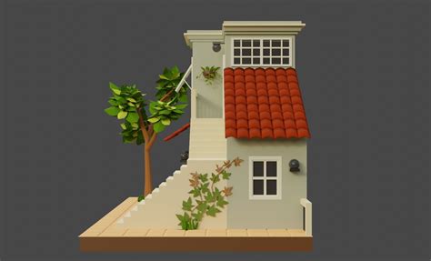 3d Model Low Poly Tiny House Vr Ar Low Poly Cgtrader