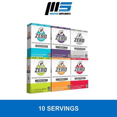 Gatorade G Zero Powder 10 Servings Electrolyte Hydration Cycling
