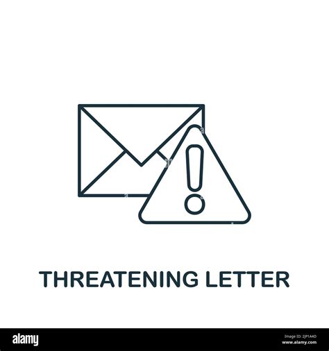 Threatening Letter Icon Monochrome Simple Line Harassment Icon For