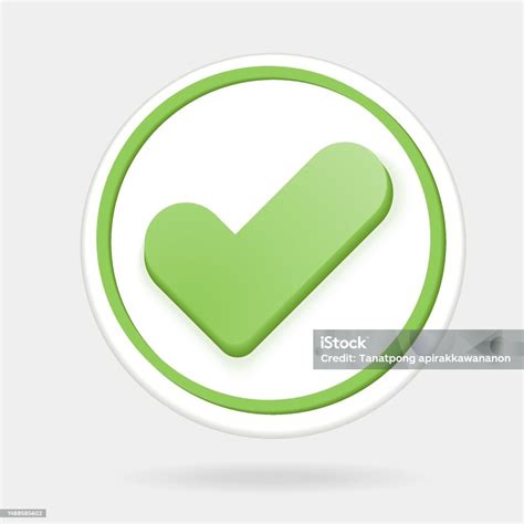 유사하거나 올바른 기호 아이콘 격리 흰색 배경 체크 표시 버튼 모바일 앱 아이콘 3d 렌더 일러스트레이션 3차원 형태에 대한 스톡 벡터 아트 및 기타 이미지 Istock