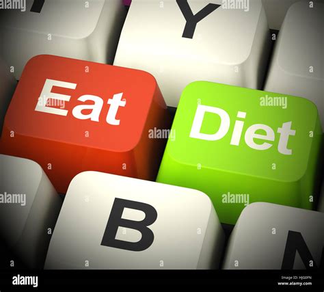 Eat Diet Keys Showing Fiber Exercise Fat And Calorie Advice Online 3d