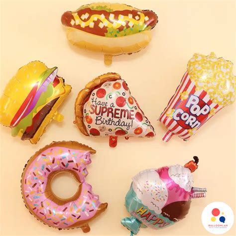 Ice Cream Popsicle Donut Cake Burger Pizza Popcorn Foil Balloon Garland Birthday Decoration