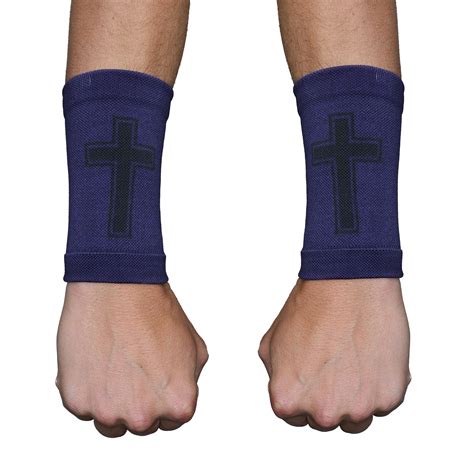 Faith Cross Navy Wrist Support Sleeves Elite Athletic Gear