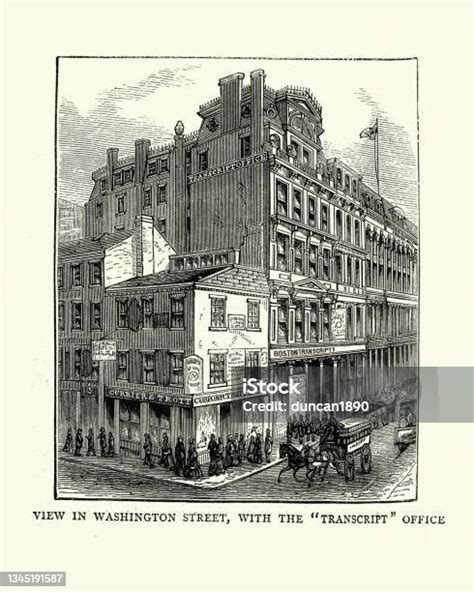 워싱턴 스트리트 앤 드 어트레인지 오피스 보스턴 미국 1872 빅토리아 건축 19 세기 1870 1879 년에 대한 스톡 벡터 아트 및 기타 이미지 Istock