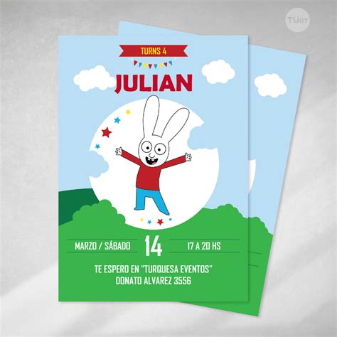 Kit Imprimible Simon El Conejo Tukit