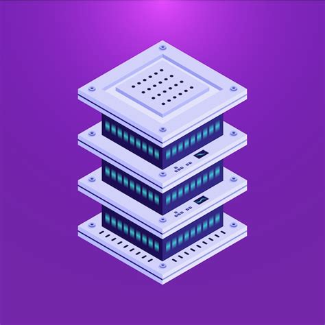 premium vector database server isometric element